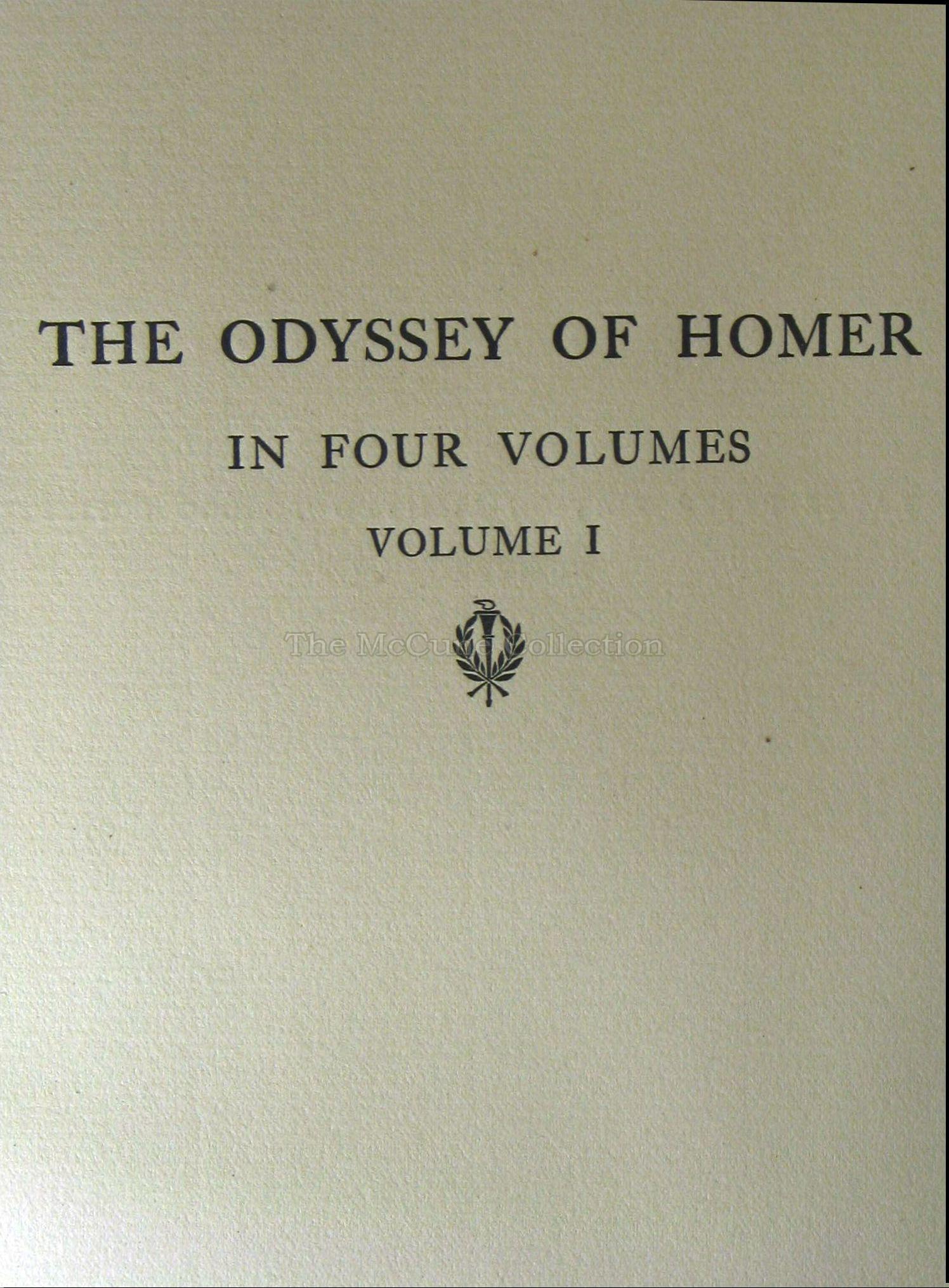 The Odyssey of Homer (Four Volumes) • The McCune Collection